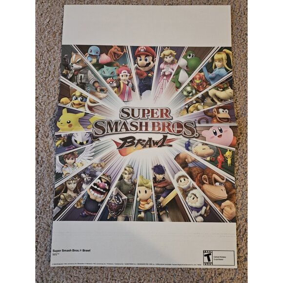 Art | Super Smash Bros Brawlsuper Paper Mario 155x115 Double Sided ...